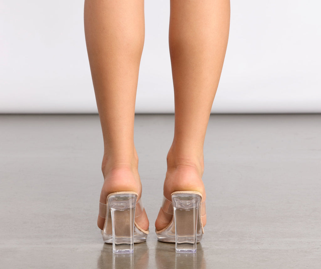 Double Band Clear PVC Heels